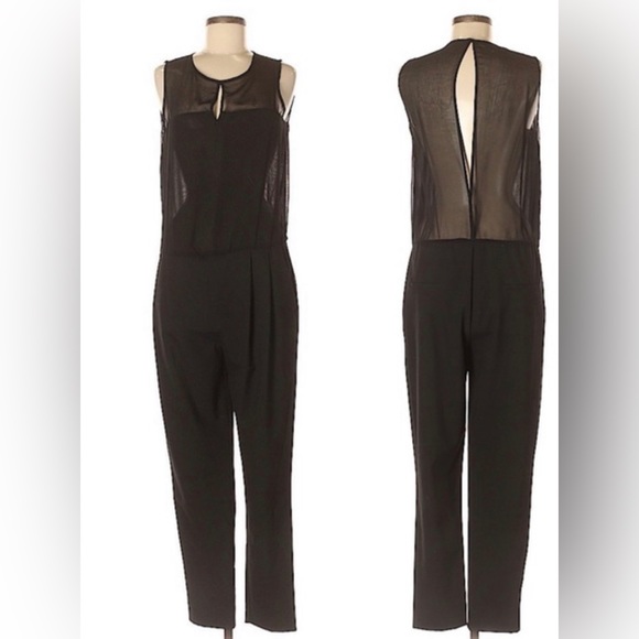 Zara | Pants & Jumpsuits | Zara Sheer Contrast Jumpsuit | Poshmark